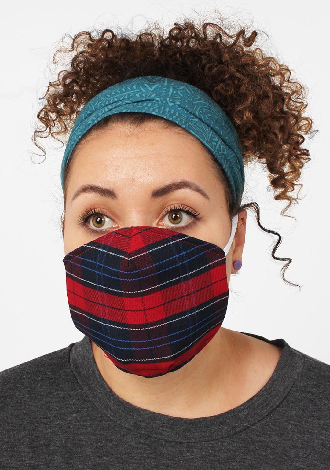 Plaid Cotton Face Mask/ Face Guard - Etsy