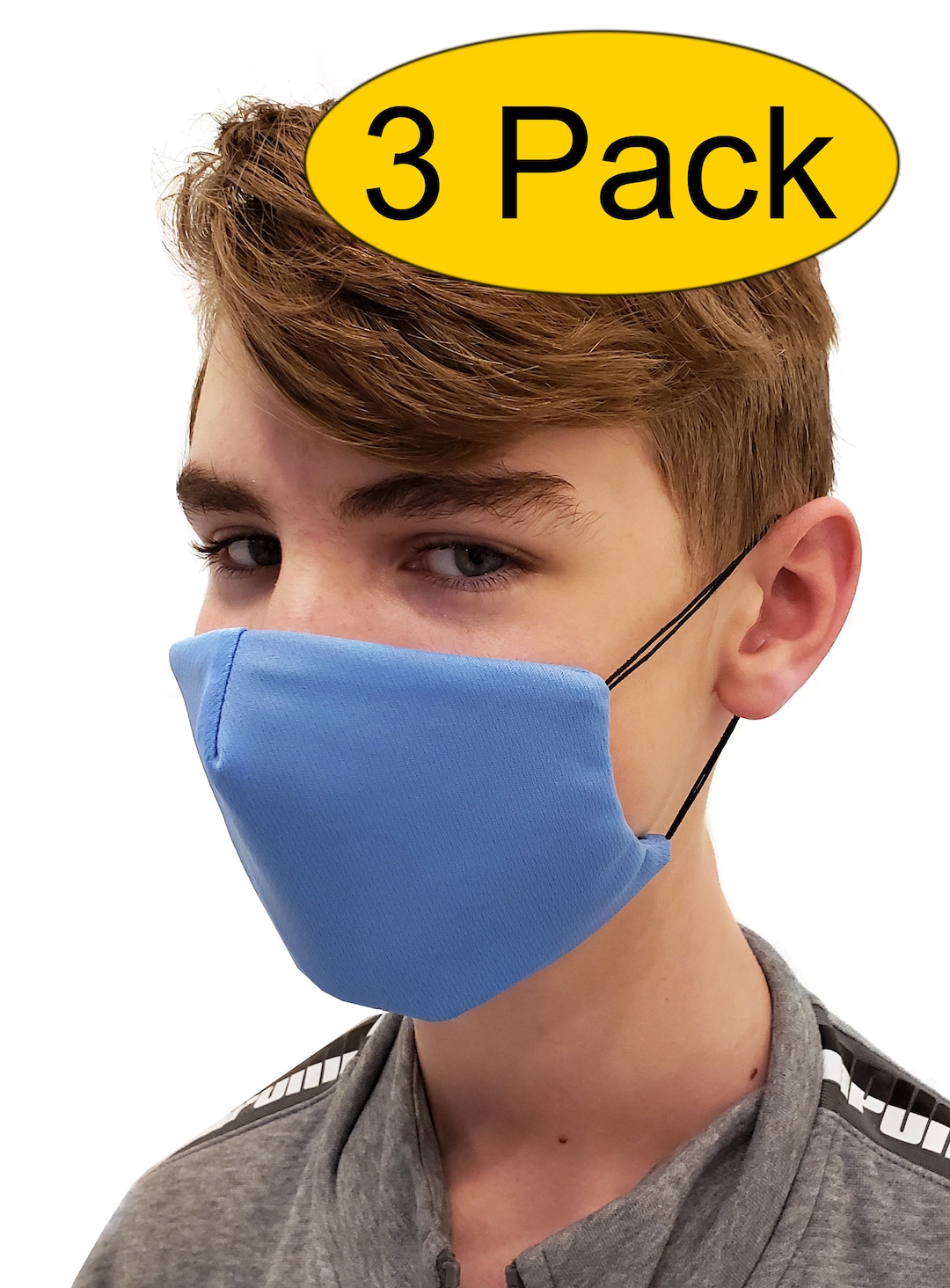 3 Pack Light Blue Face Mask/ Face Guard - Etsy