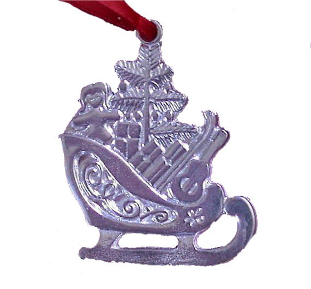 Sterling Silver Santa Sleigh Christmas Ornament - Etsy