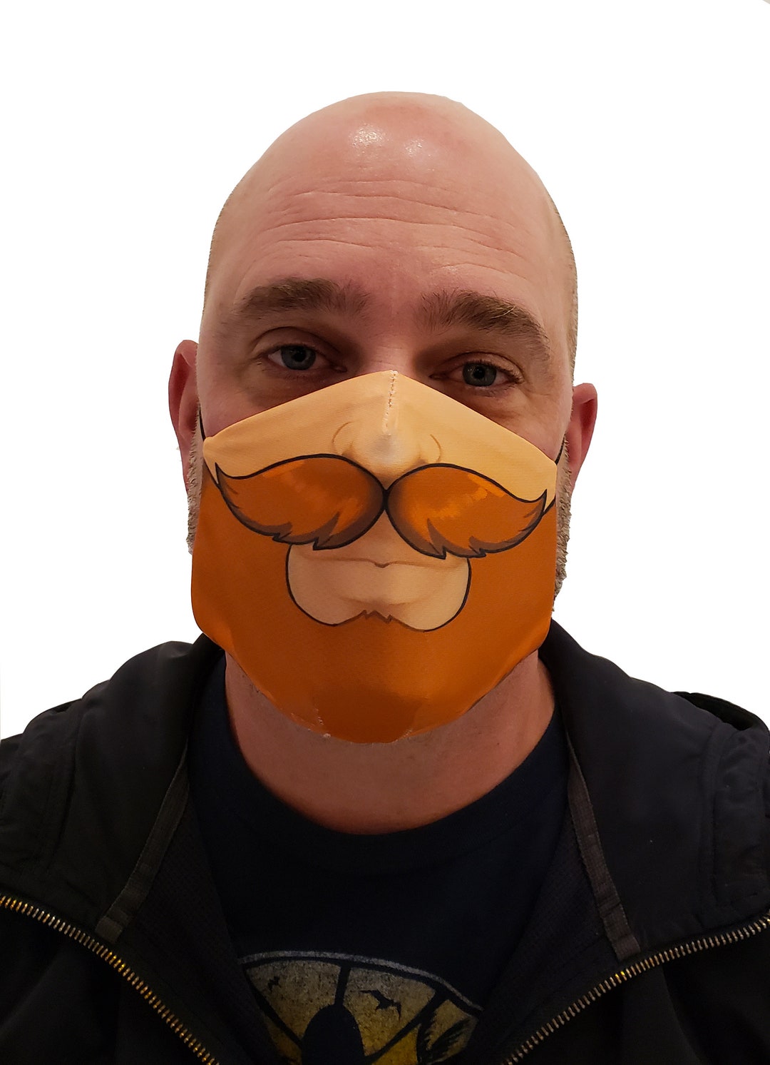 Fun Red Beard Face Mask/ Face Guard - Etsy