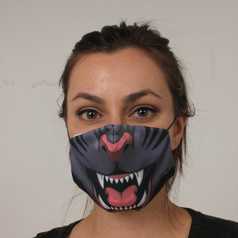 Black Panther Face Mask - Etsy