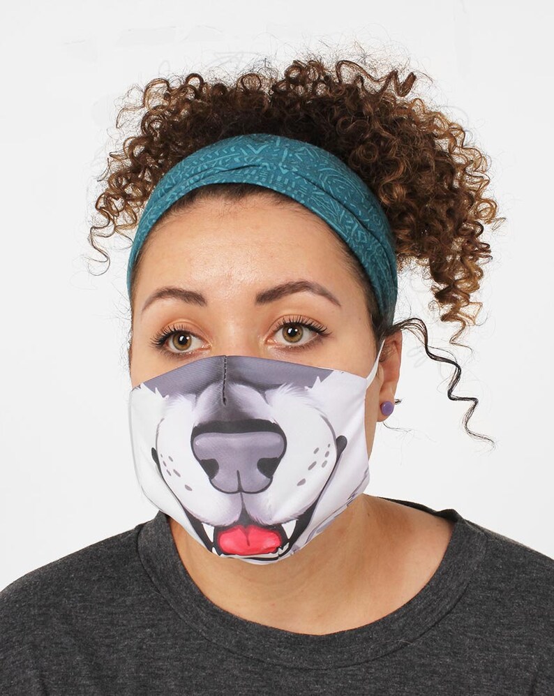 Fun Husky/wolf Face Mask/ Face Guard Unisex - Etsy