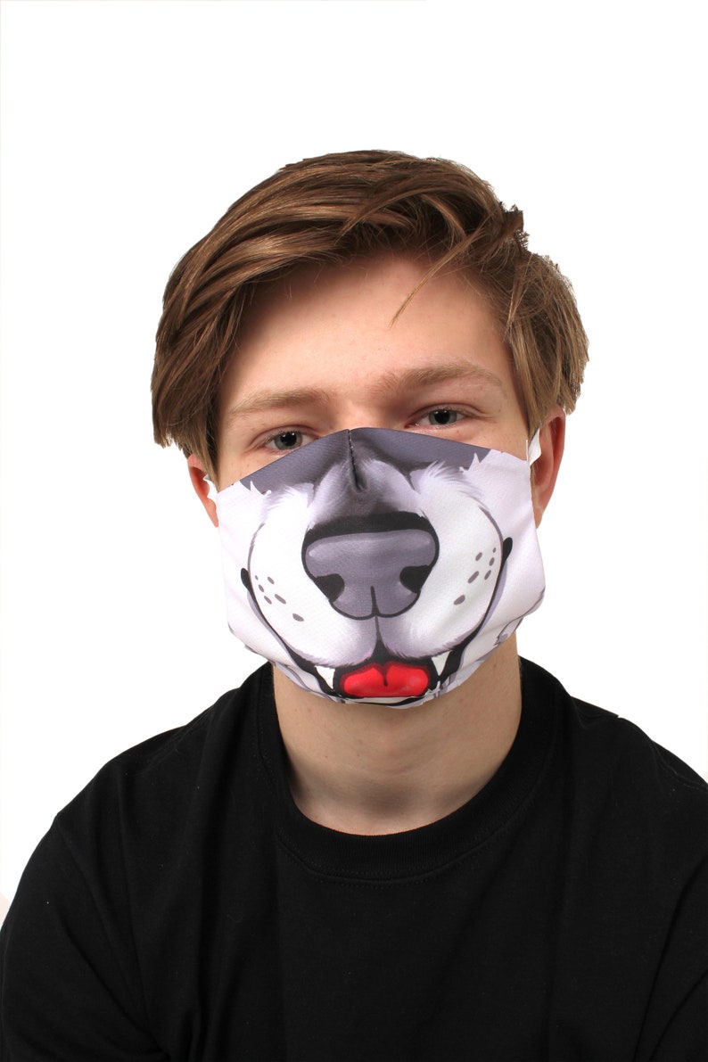 Fun Husky/wolf Face Mask/ Face Guard Unisex - Etsy