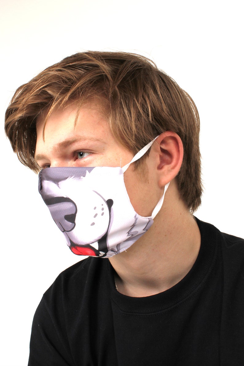 Fun Husky/wolf Face Mask/ Face Guard Unisex - Etsy
