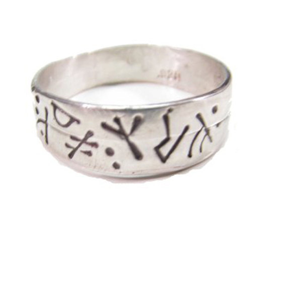Sterling Silver Medieval Viking Futhark Runic Ring With Runes - Etsy