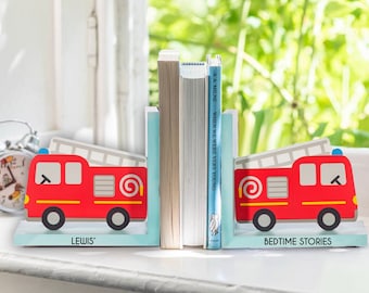 Childrens Fire Engine Book Ends - Etsy