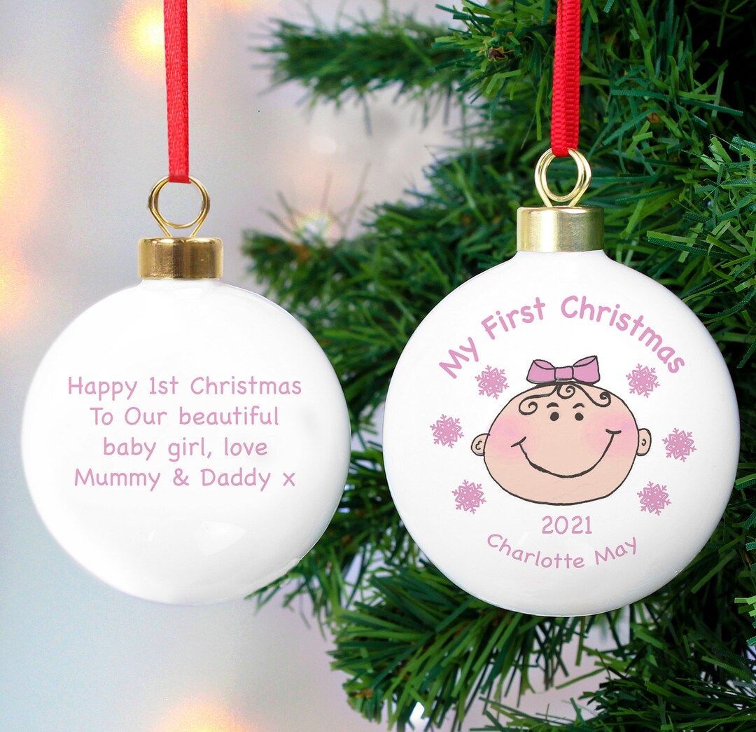 Personalised Baby My First Christmas Bauble -favourite Bauble-first ...