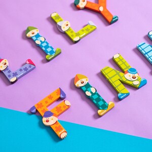 Wooden Alphabet Clown Letters- Hand Painted Letters-made to Order ...