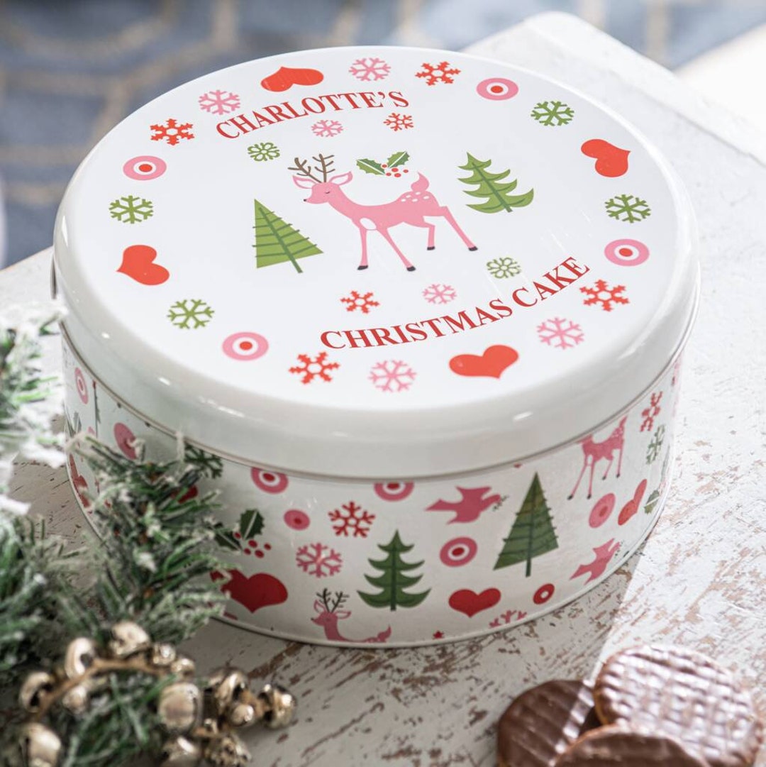 Personalised Christmas Cake Tin- Christmas Storage - Christmas Cake ...