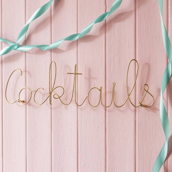 Script Wire Word Cocktails Wall Decoration Word to Hang on - Etsy
