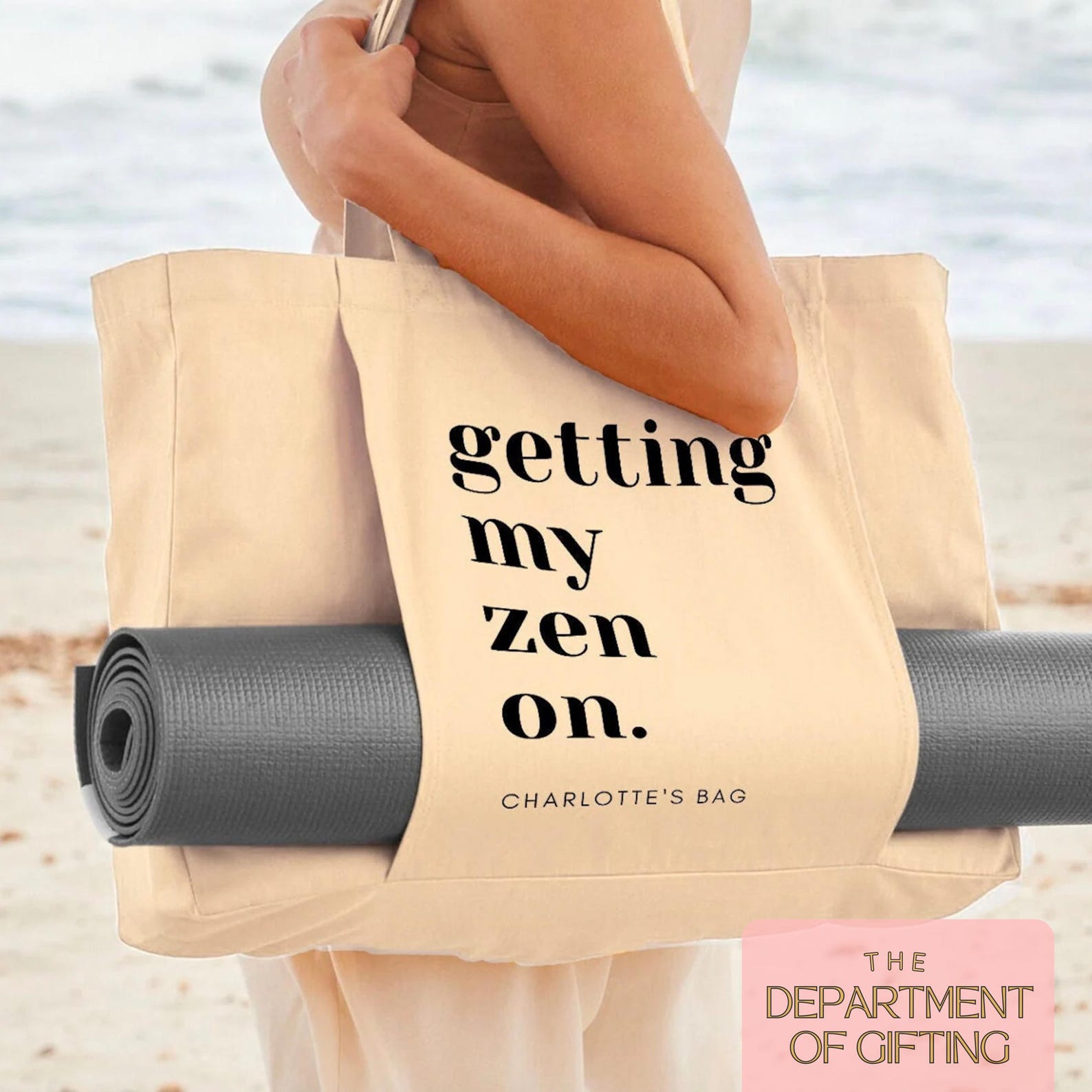 Personalized Yoga Tote Bag: Organic Cotton Meditation Bag - Etsy