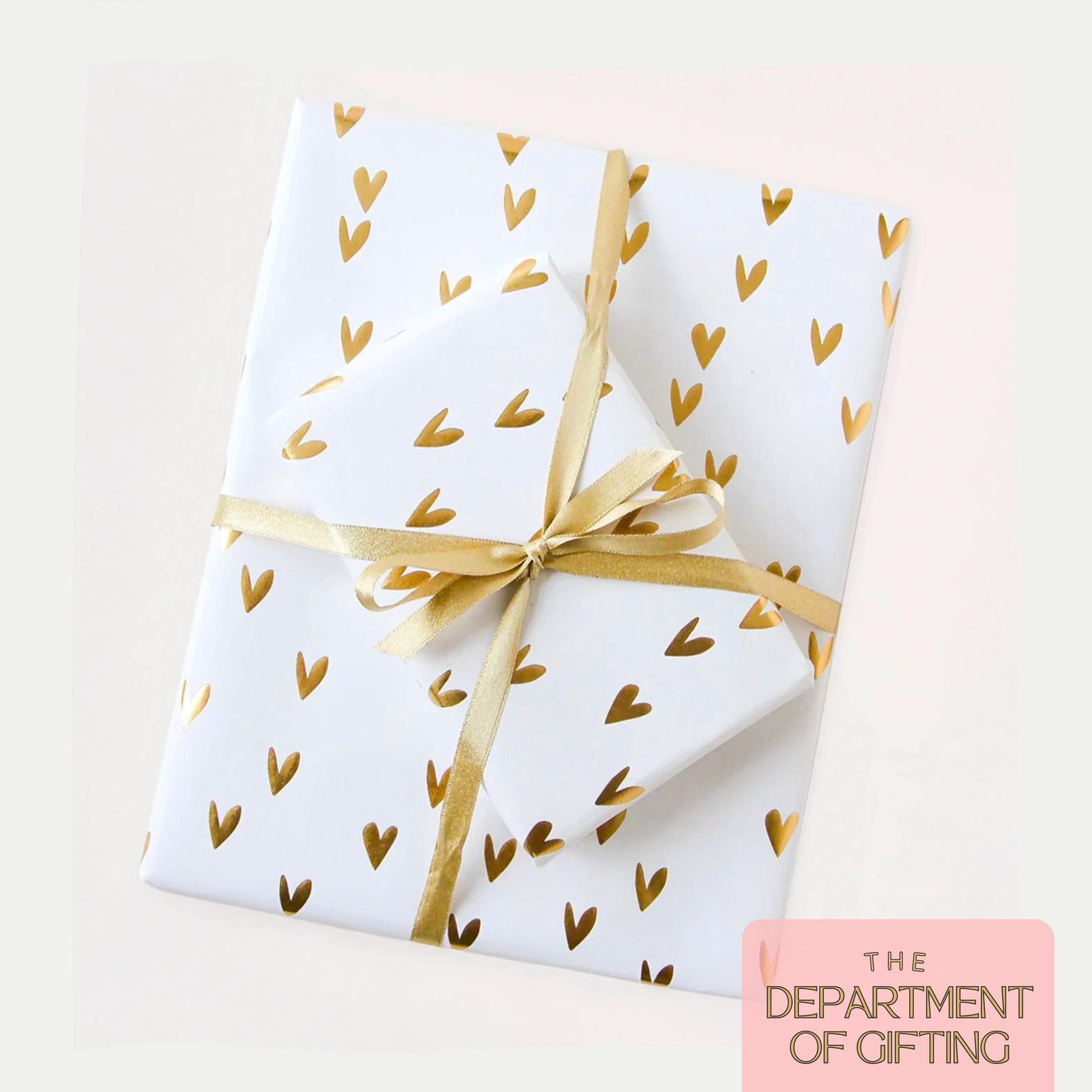 Gold Heart Embossed Gift Wrap: Luxury FSC Certified Paper- Matching ...