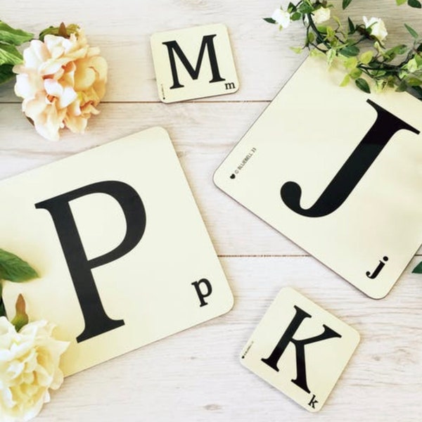 Letter Coaster - Etsy