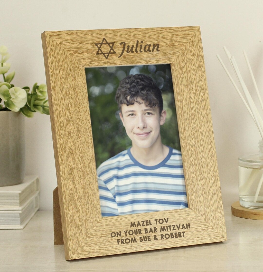 Personalised Bar and Bat Mitzvah 6x4 Portrait Frame - Customised Gift ...