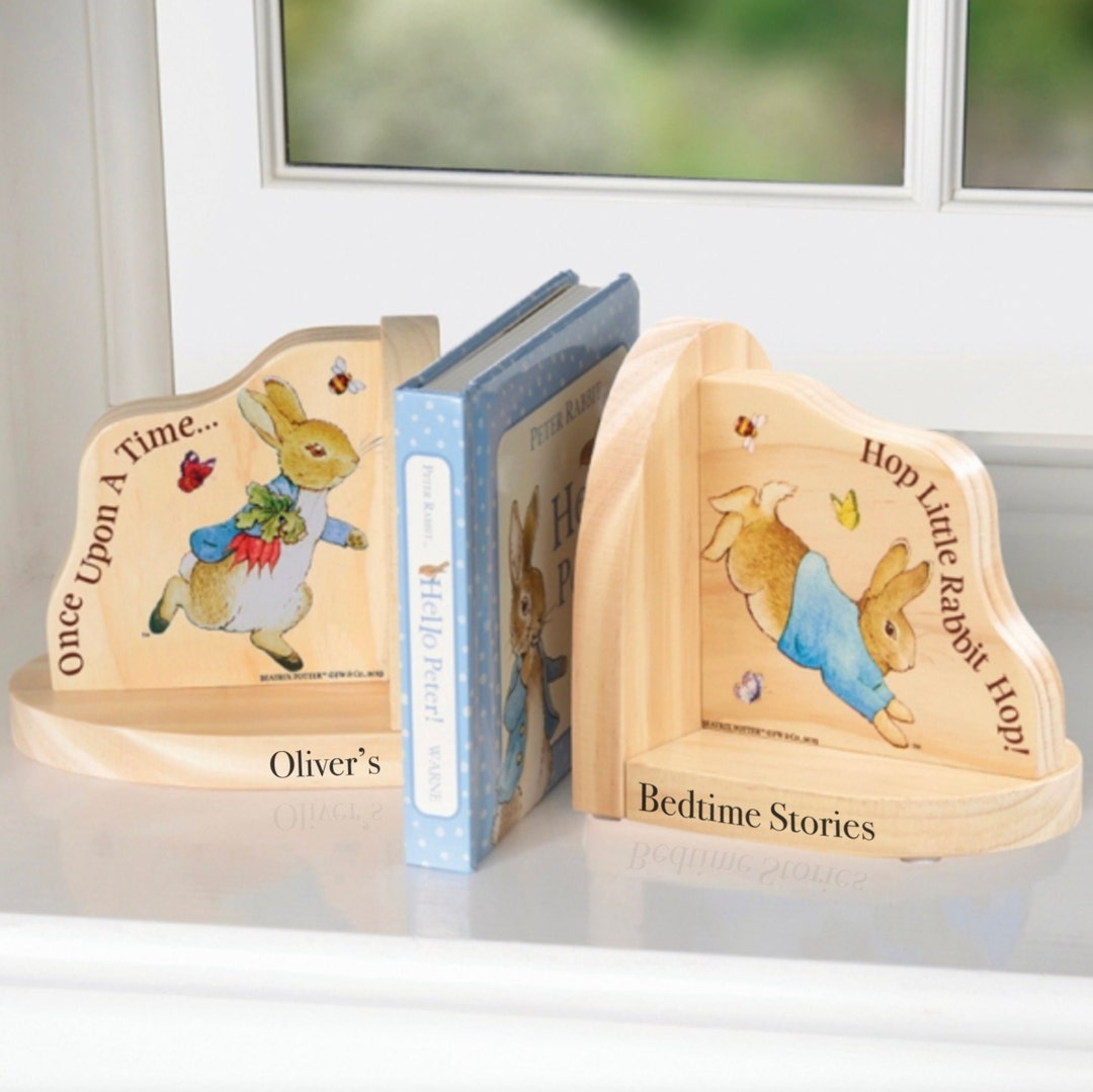 Personalised Peter Rabbit Wooden Bookends First Birthday Gift - Etsy