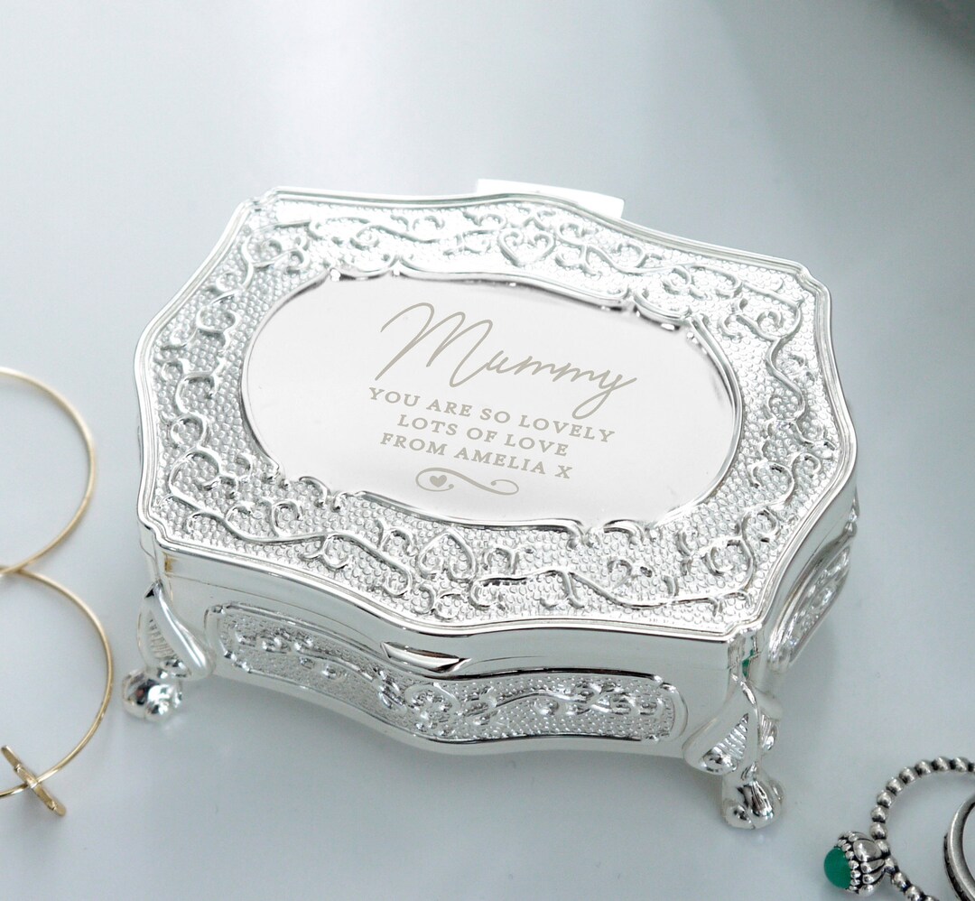 Personalized Silver Plated Keepsake Box: Engraved Jewellery Storage - Etsy