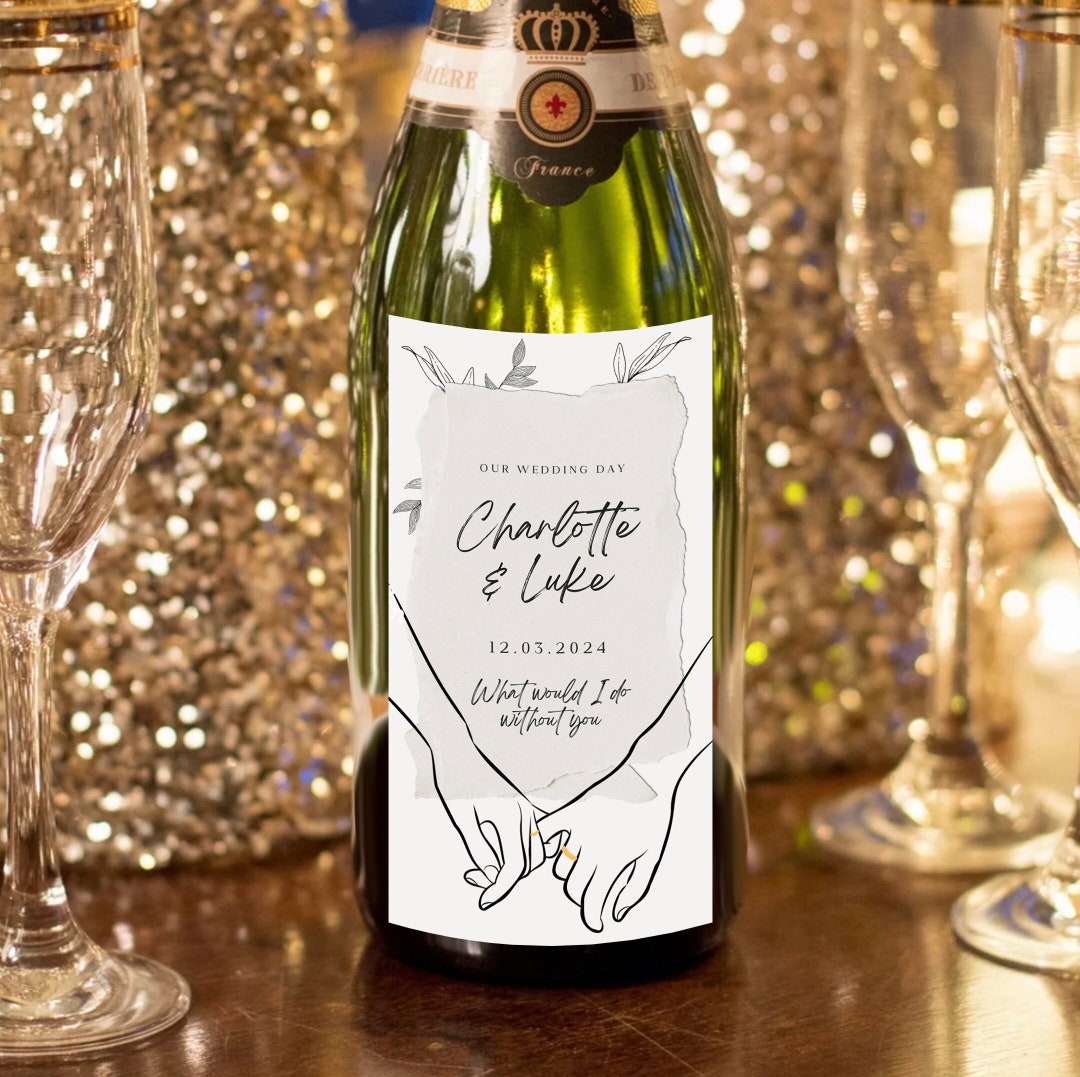 Personalised Stunning Wedding Champagne Label - Mr and Mrs Champagne ...