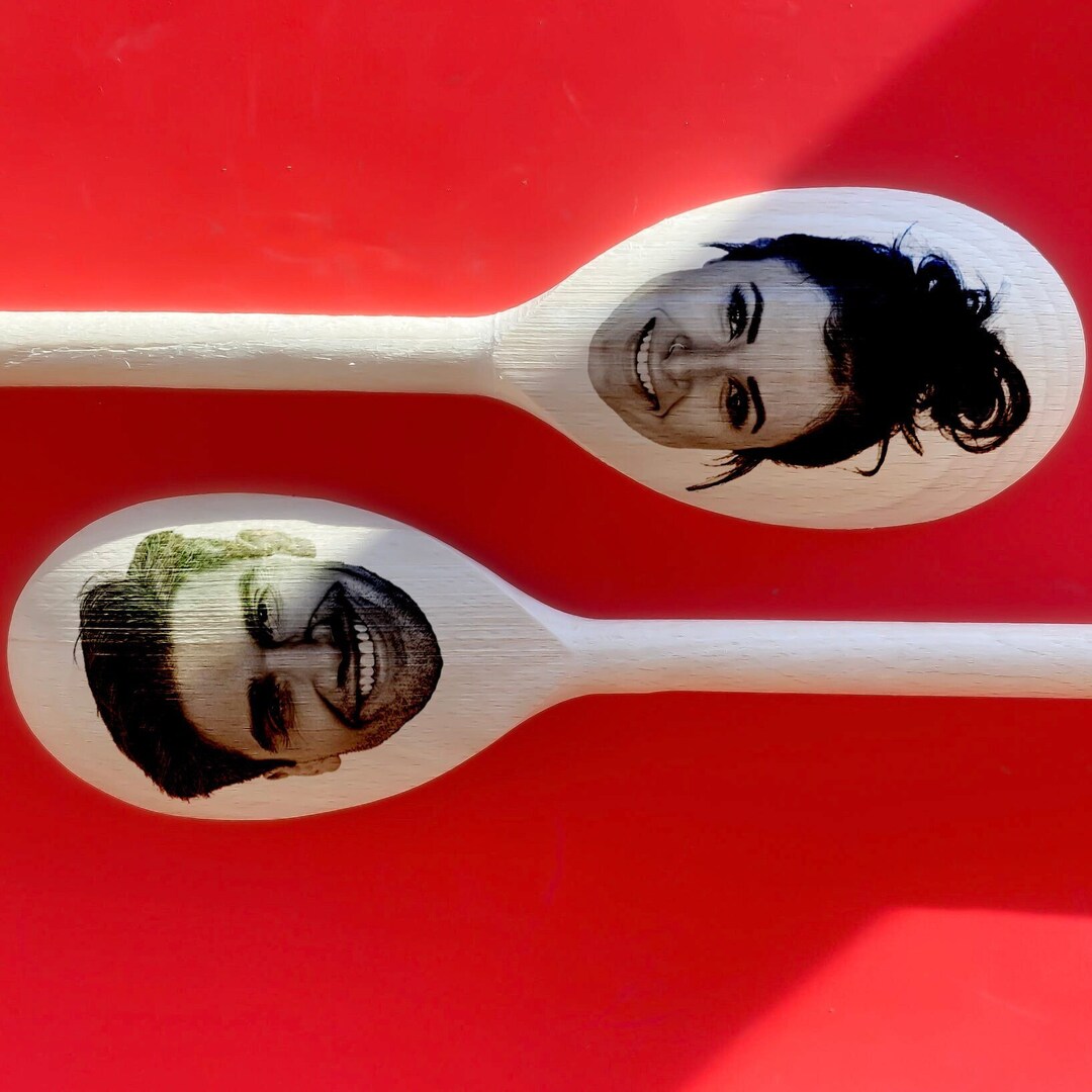 Your Face on A Spoon - Couples - Engraved Wooden Matching Spoons - Gift ...