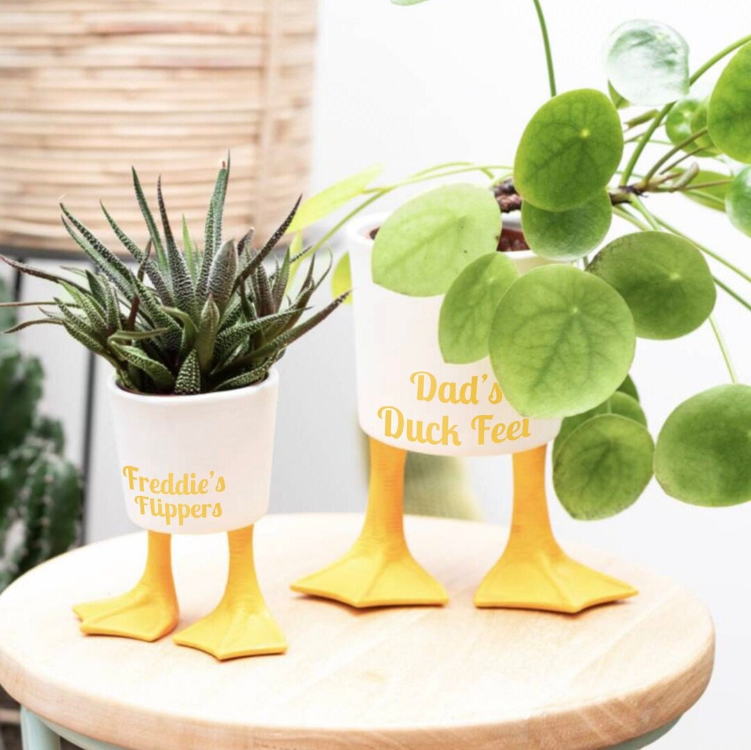 Personalised Ceramic Duck Feet Planter Sweet Planter Gift Fun Planter ...