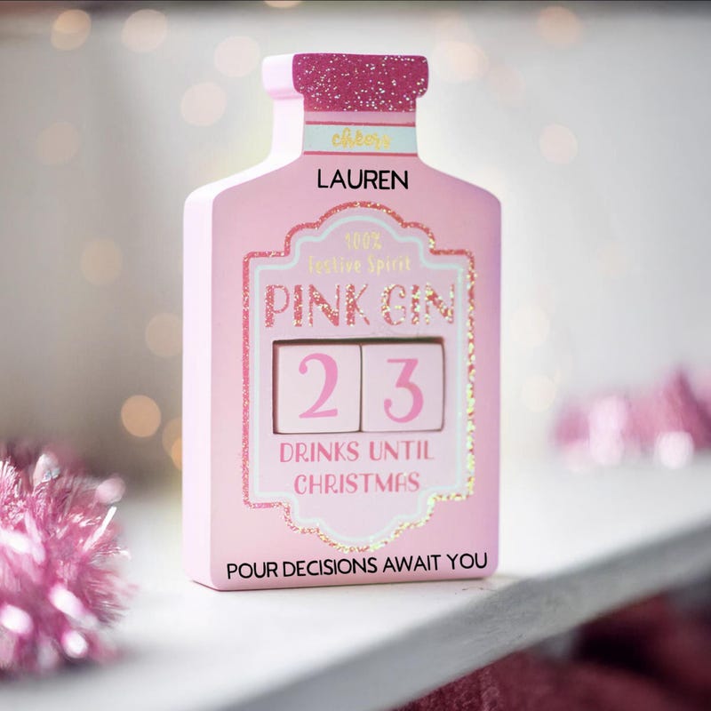 Pink Wooden Calendar - Etsy UK