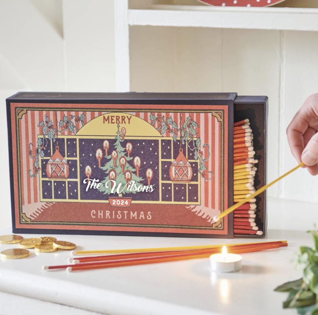 Giant Luxury Christmas Matchbox -giant Hand Drawn Matchbox- Hand Dipped ...