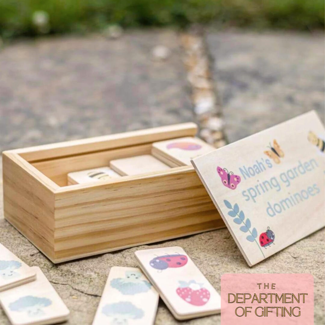Wooden Dominoes Set – Spring Garden Characters, Kids Toy - Etsy