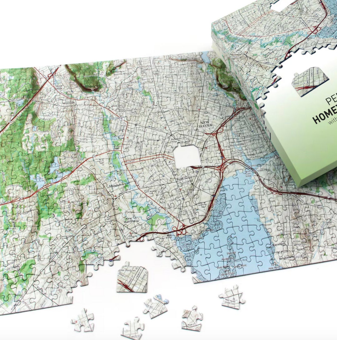 Personalized Hometown Map Jigsaw Puzzle - USA Address 400 Piece - Etsy