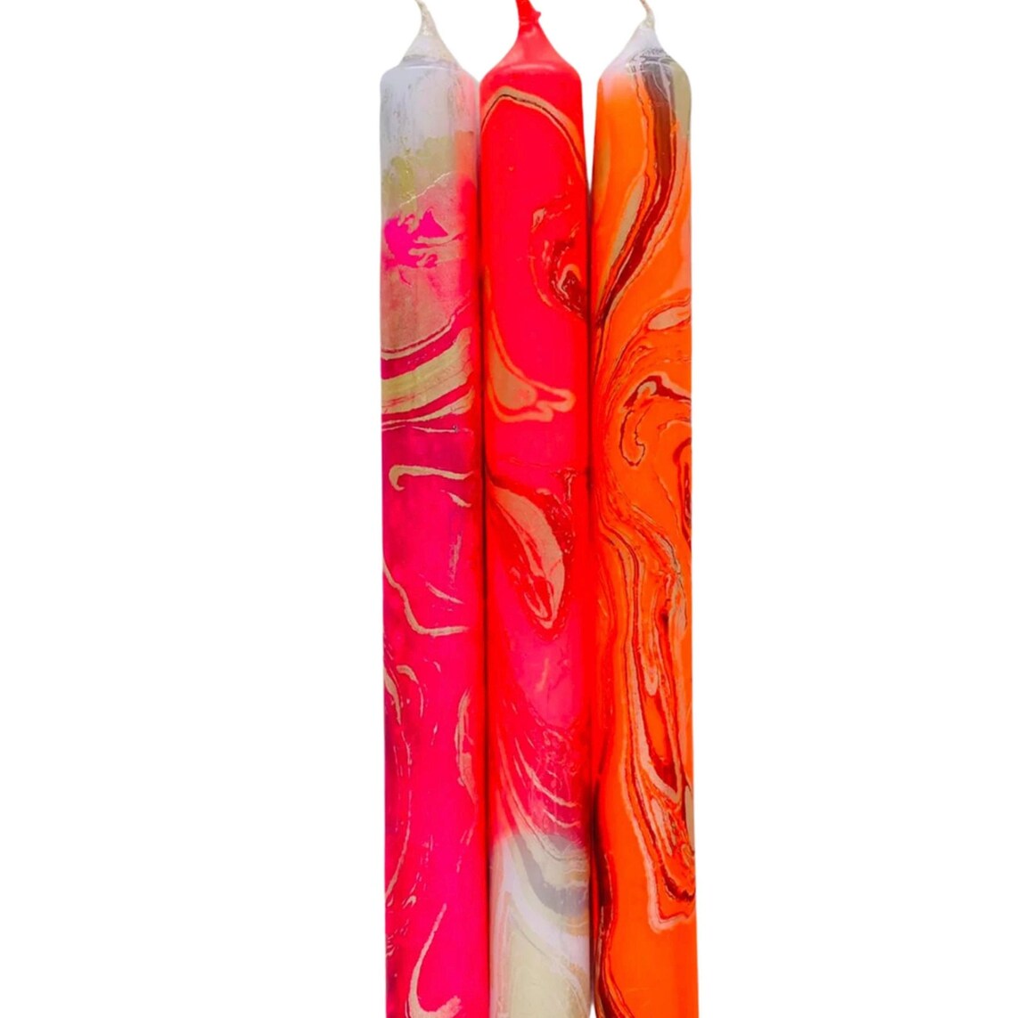 Handmade Marbled Dinner Candles: Dip Dye Home Decor (set of 3) - Etsy