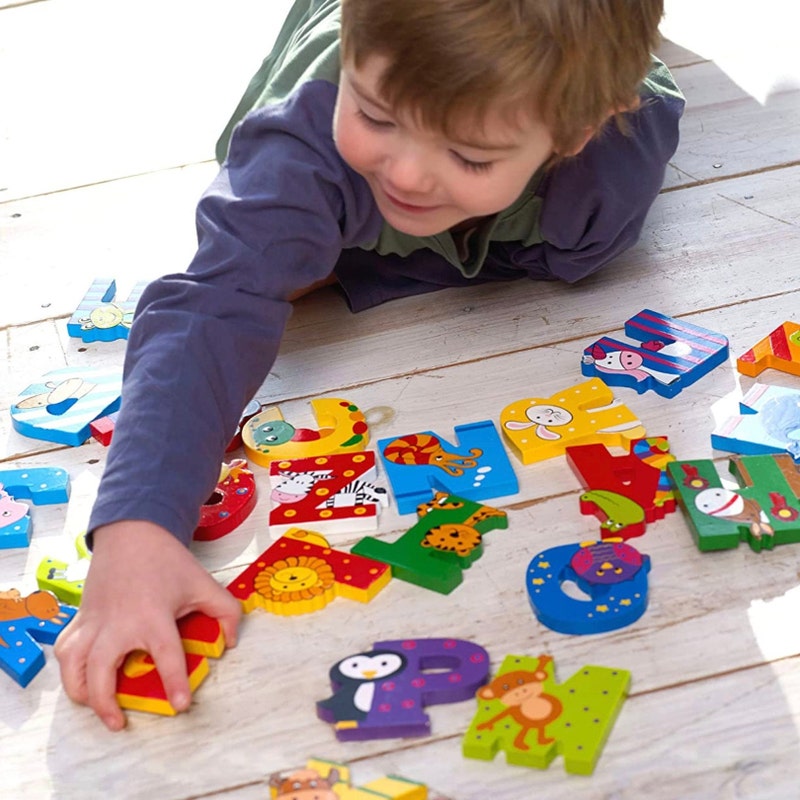 Alphabet Wooden Animals - Etsy UK