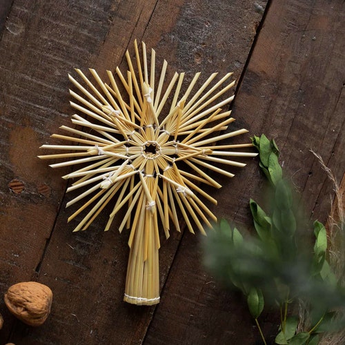 Wheat Straw Star Tree Topper Stunning Design-fits All Trees - Etsy
