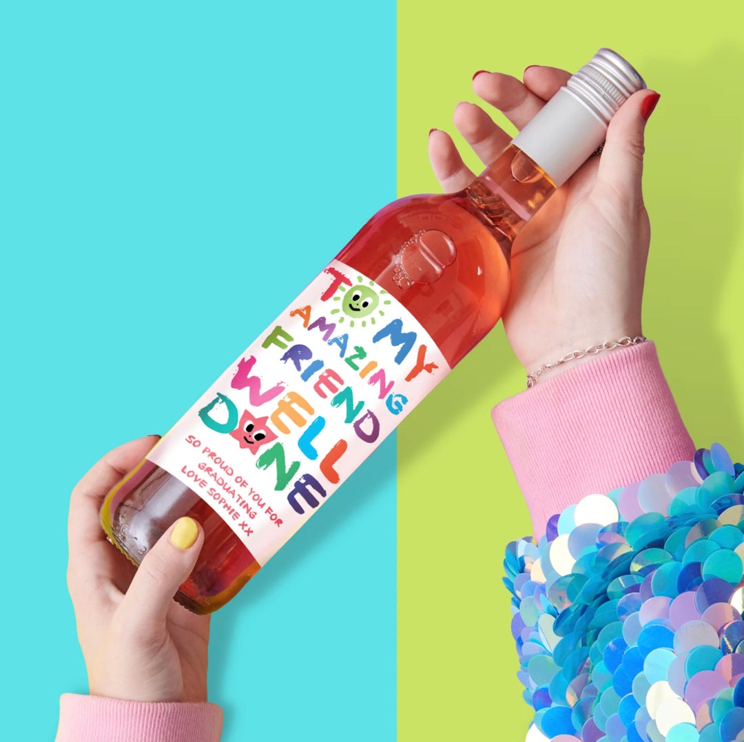 Gift for a Bestie Wine Label, Wine Label -easy Stick on - Birthday Gift ...