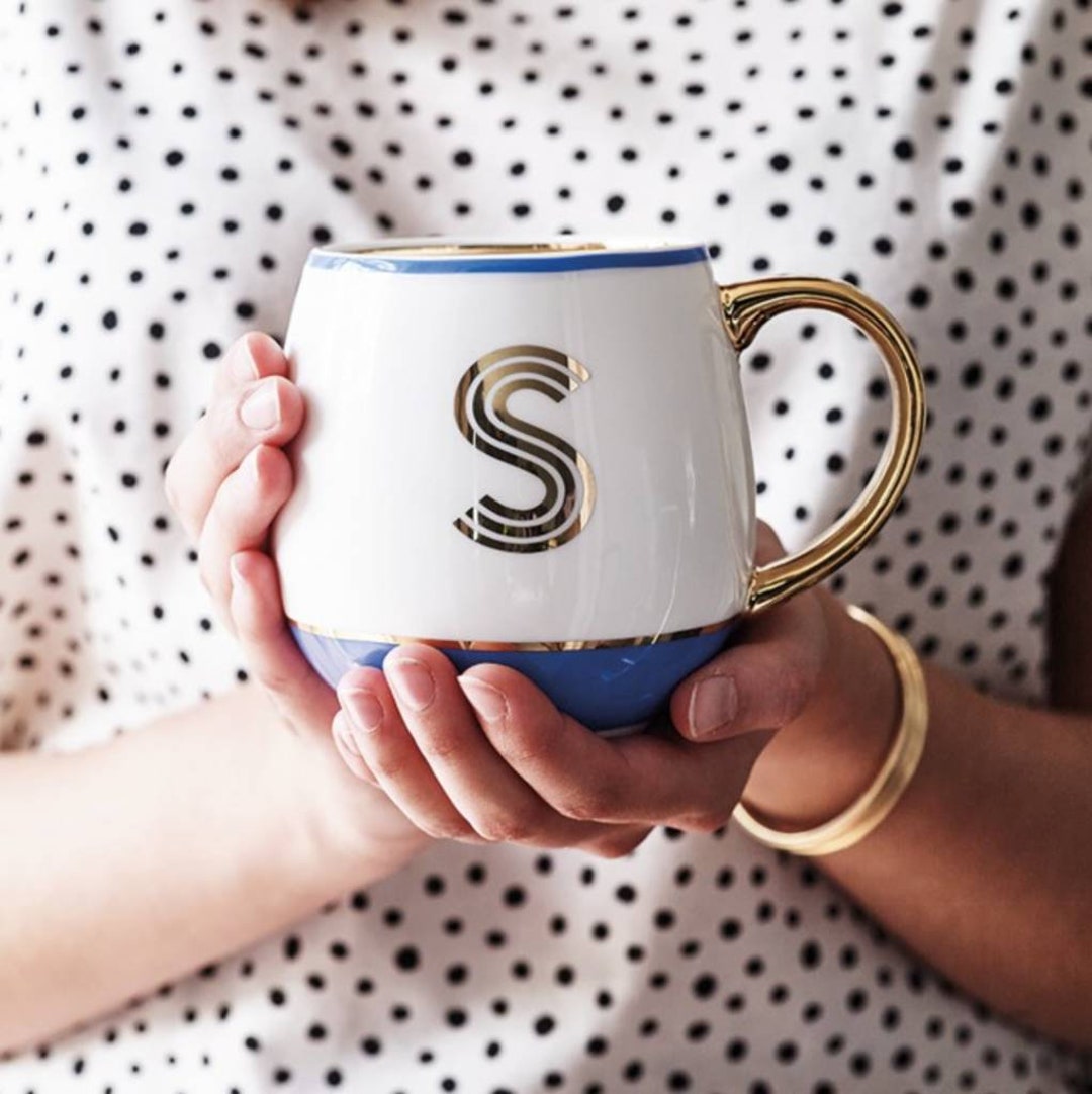 Personalised Monogram Mug in Gift Box- Letter Mug, Alphabet Gift ...