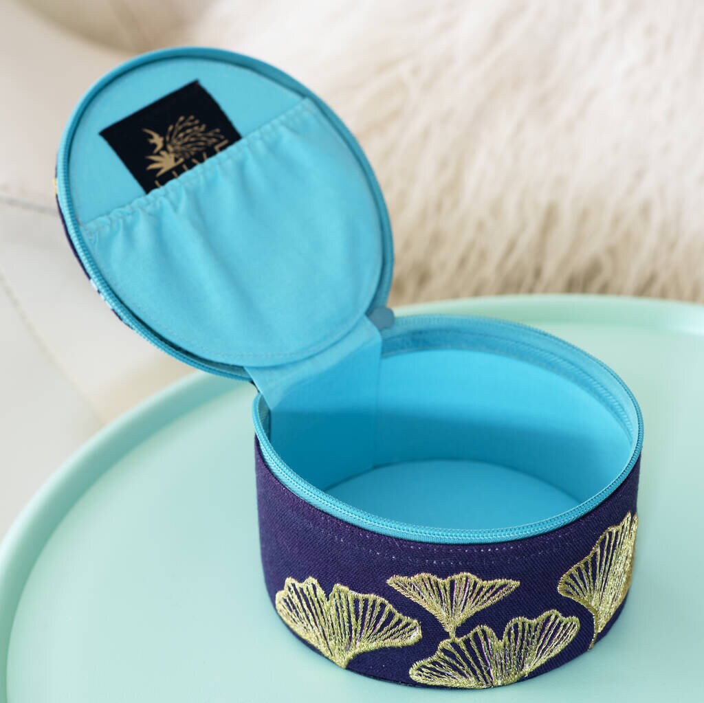 Embroidered Travel Jewelry Box: Beaded Cotton Duck Case - Etsy