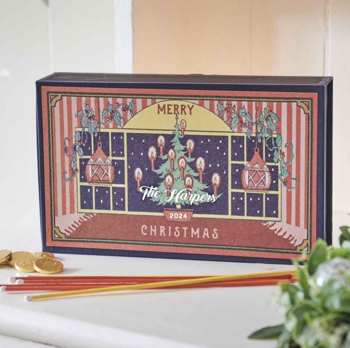 Giant Luxury Christmas Matchbox -giant Hand Drawn Matchbox- Hand Dipped ...