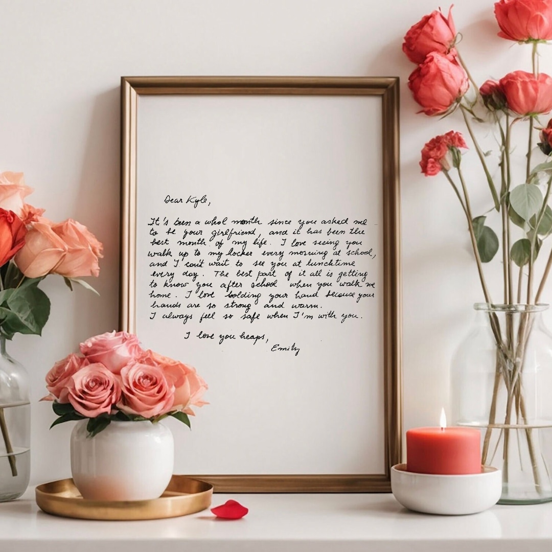 Personalised Hand Written Love Note - Perfect Gift for Valentines and ...