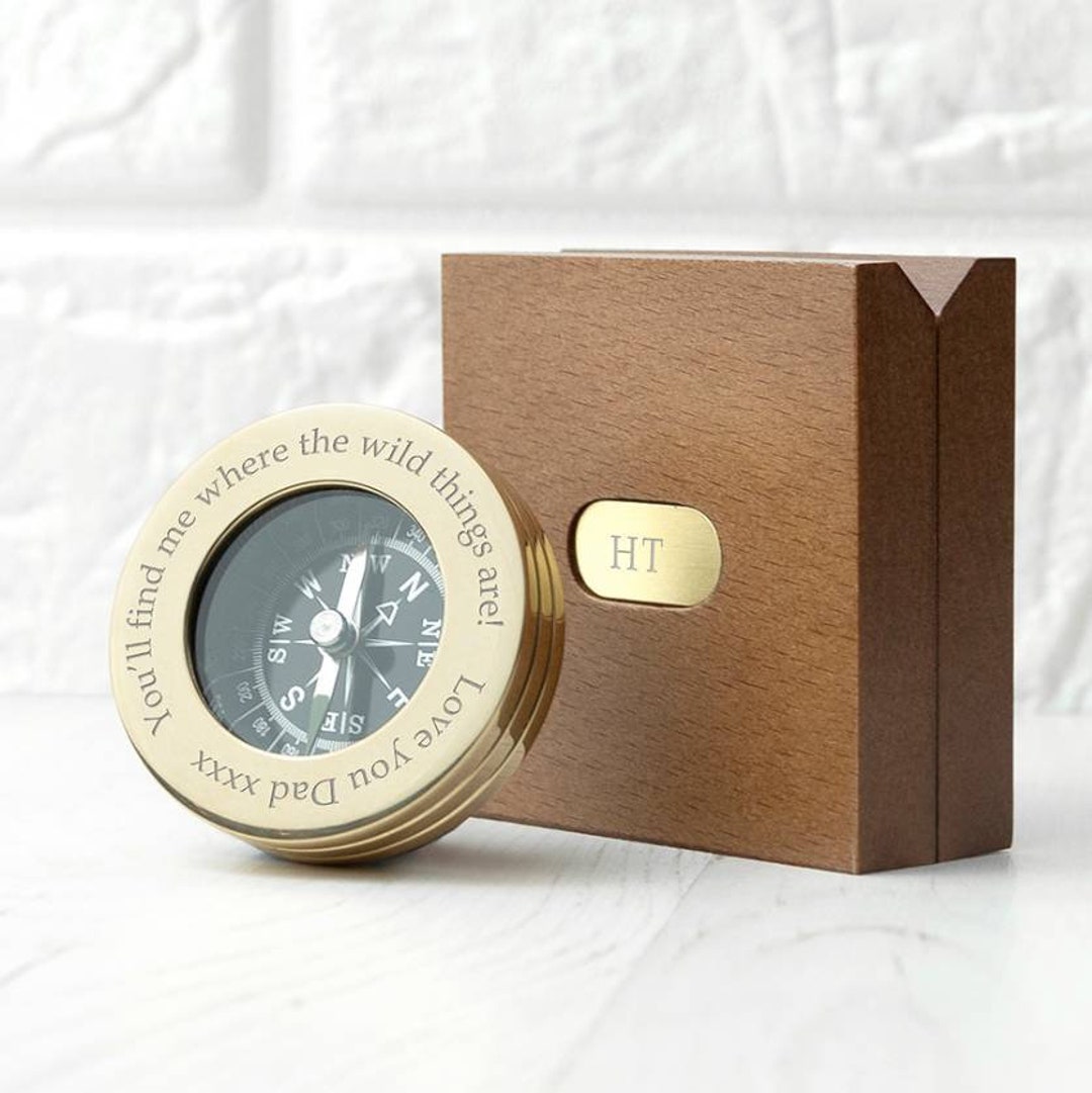 Personalised Adventures Compass With Monogram Box,engraved, Gift for ...