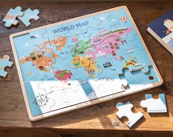 Personalized World Map Jigsaw Puzzle - Etsy UK