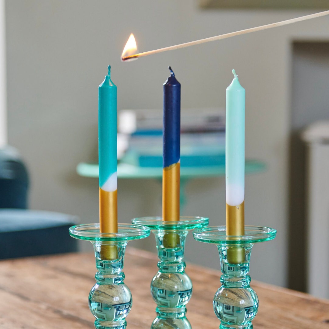 Neon Gold Stunning Candles -ombre Dinner Candles, Hand Made Candles ...