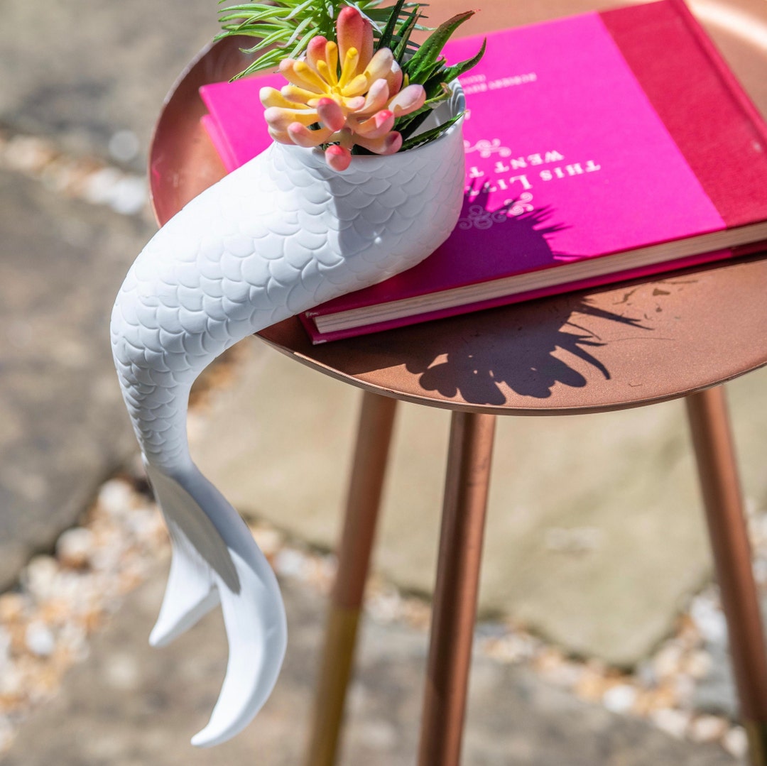 Personalized Mermaid Tail Ceramic Planter: Unusual Shelf Decor - Etsy