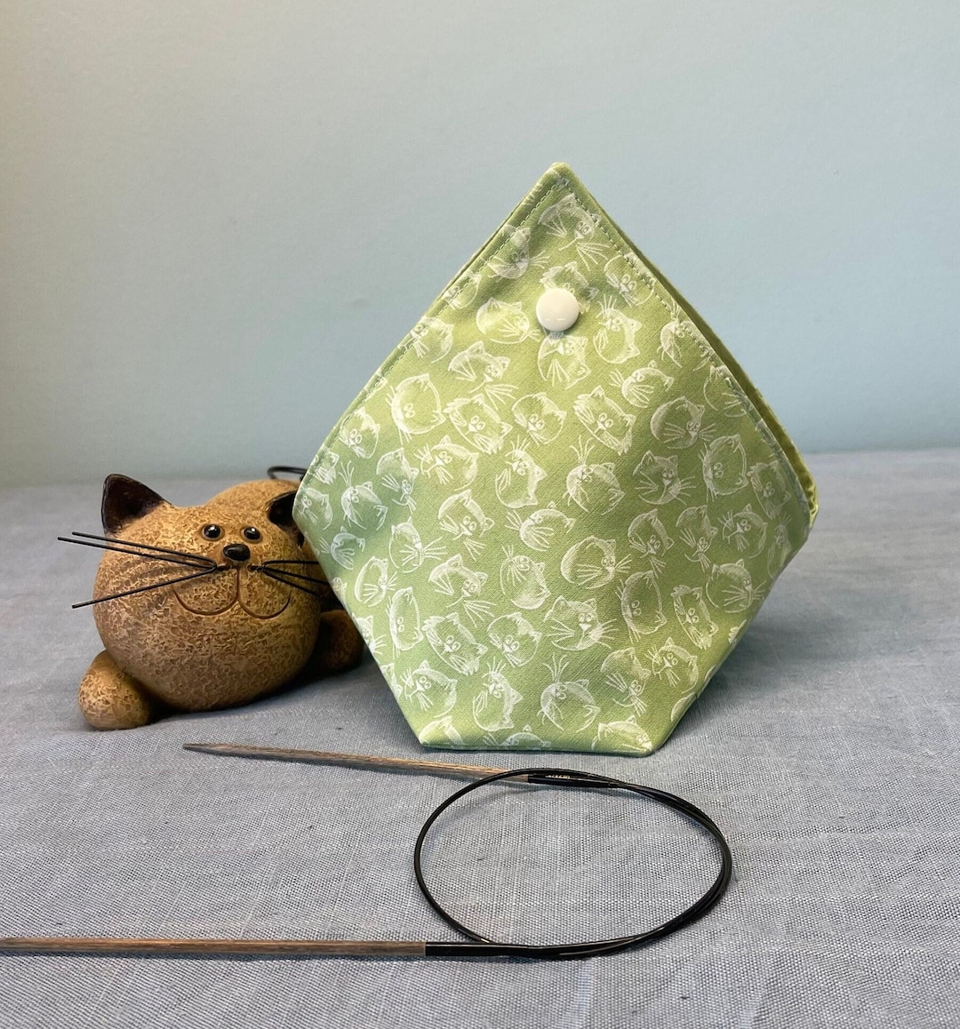 Yarn Keeper Bento Style Fabric Yarn Bowl Cat Print - Etsy