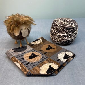 Large Yarn Keeper Bento Style Fabric Yarn Holder Sheep Print - Etsy