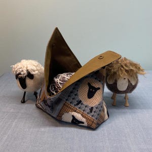Large Yarn Keeper Bento Style Fabric Yarn Holder Sheep Print - Etsy