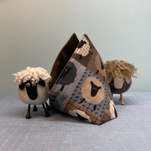 Large Yarn Keeper Bento Style Fabric Yarn Holder Sheep Print - Etsy