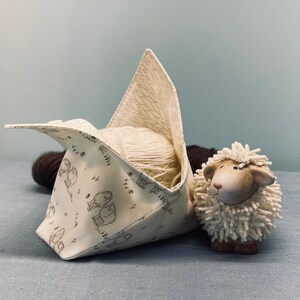 Yarn Keeper Bento Style Fabric Yarn Bowl Sheep Print - Etsy