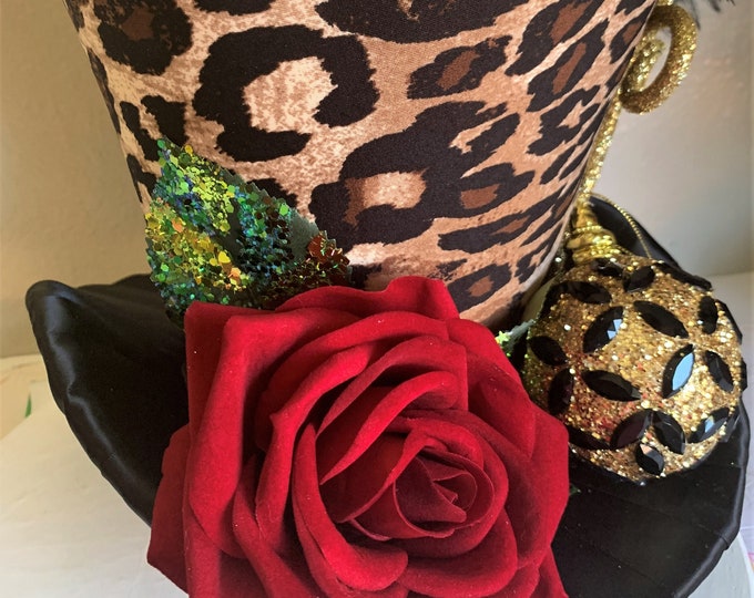 Leopard Tree Topper Top Hat - Brown and Black Leopard Top Hat ...