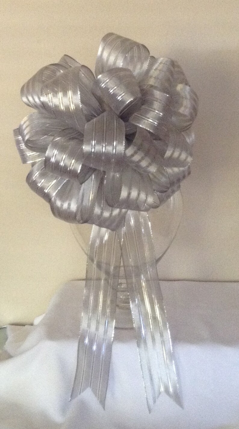 Extra Large Silver Tree Topper Bow Christmas Decoration Bow - Etsy