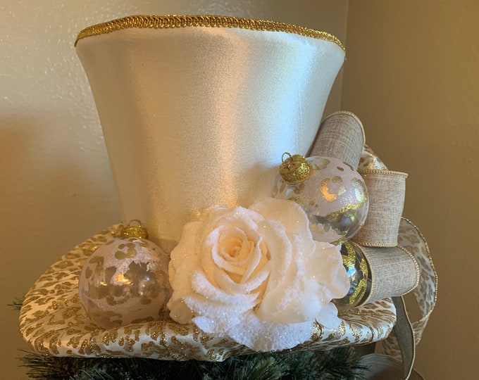 Leopard Top Hat Tree Topper, Gold Leopard Tree Topper Top Hat ...
