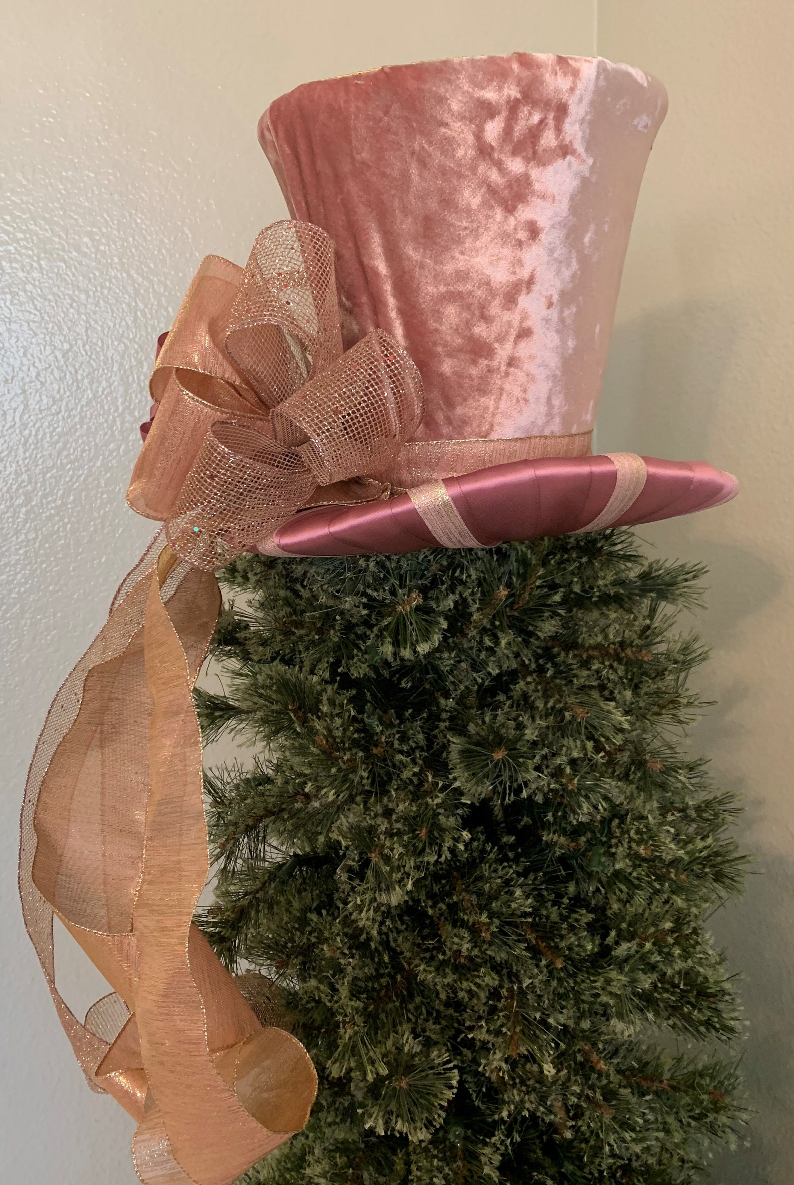 Butterfly Tree Topper Top Hat Christmas Tree Topper Bow - Etsy