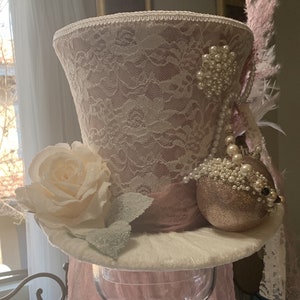 Victorian Top Hat Tree Topper, Shabby Chic Top Hat Tree Topper ...