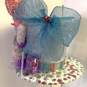 Candyland Tree Topper Top Hat, Candyland Top Hat Tree Topper, Birthday ...